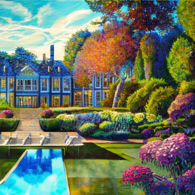 the-great-gatsby-pool-at-a-hamptons-mansion-sunny-day-pretty-garden ...